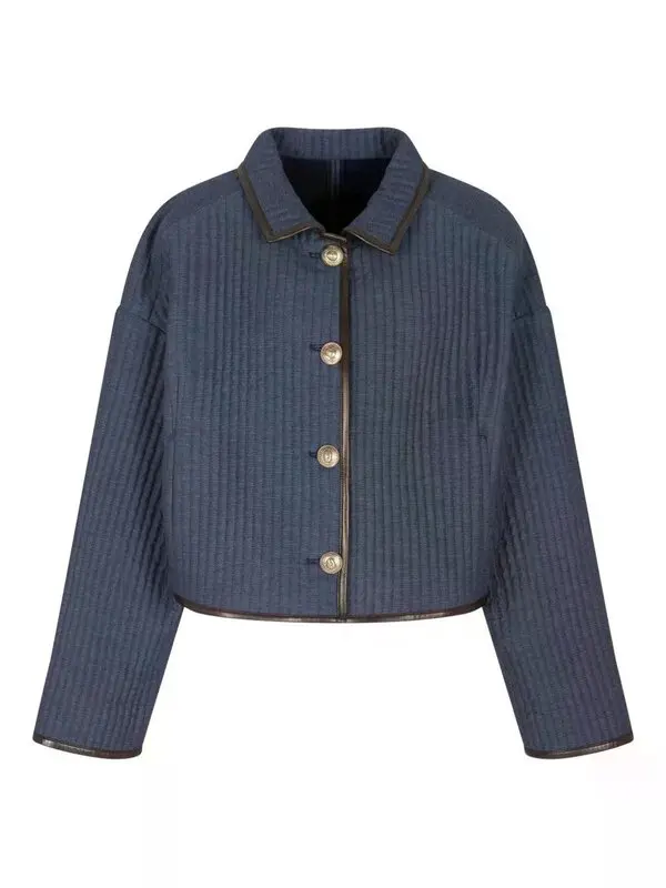 Giorgio Armani Buttoned Ribbed Jacket