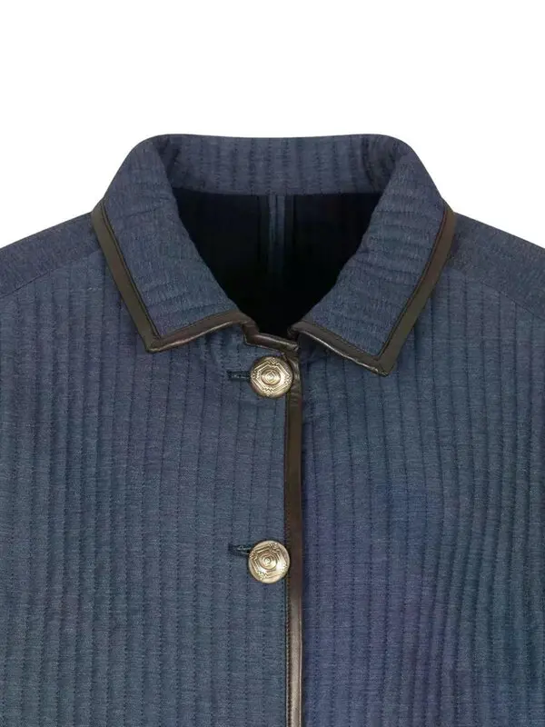 Giorgio Armani Buttoned Ribbed Jacket