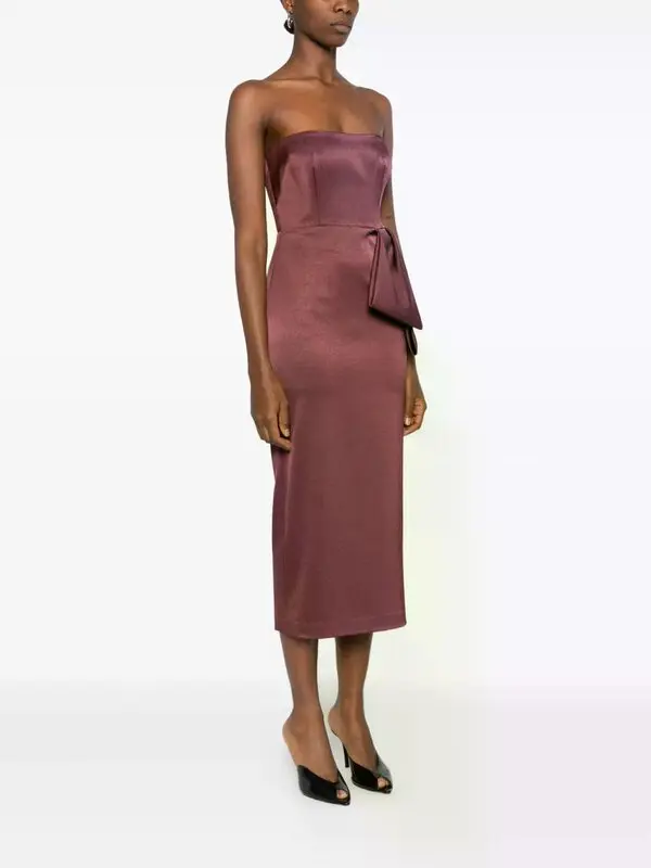 Alex Perry Strapless Bow Midi Dress