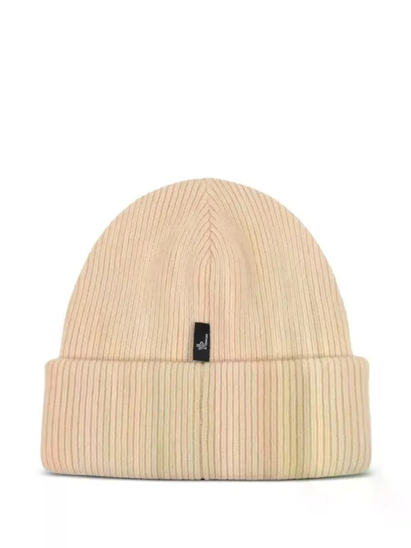 Moncler Ribbed Beanie Hat - Neutrals