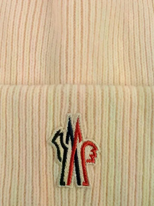 Moncler Ribbed Beanie Hat - Neutrals