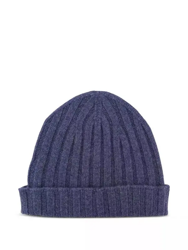 FILIPPO DE LAURENTIIS Ribbed-knit Beanie - Blue