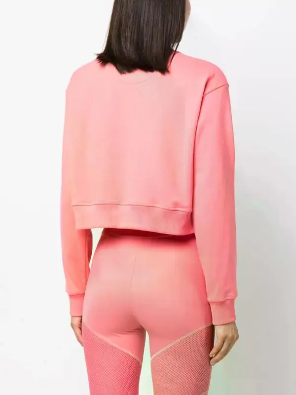 Fendi Cropped Embroidered Logo Sweatshirt