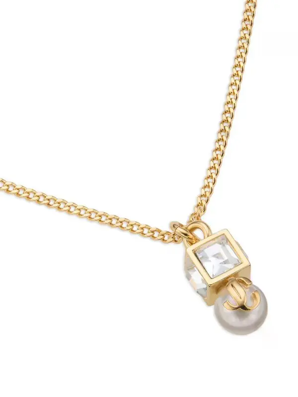 JIMMY CHOO Jc Cube Pearl Pendant Necklace