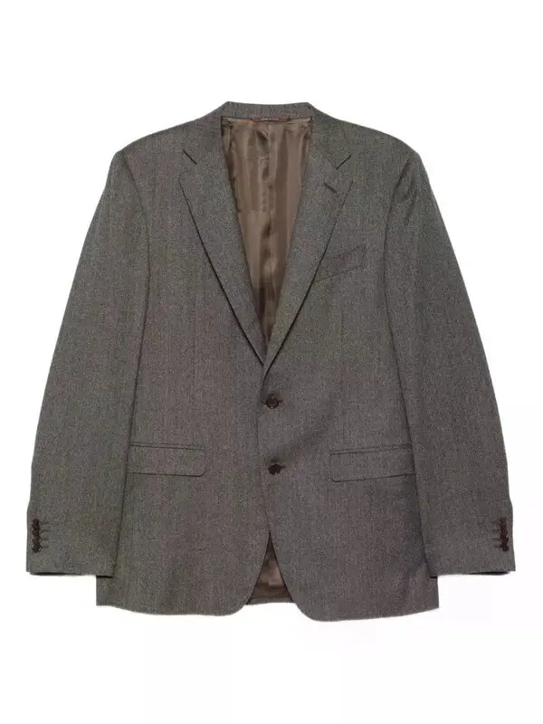 Canali Herringbone Wool Suit - Brown