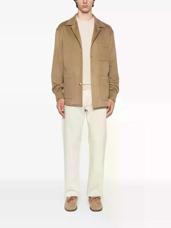Canali Patch-pocket Buttoned Shirt Jacket - Brown