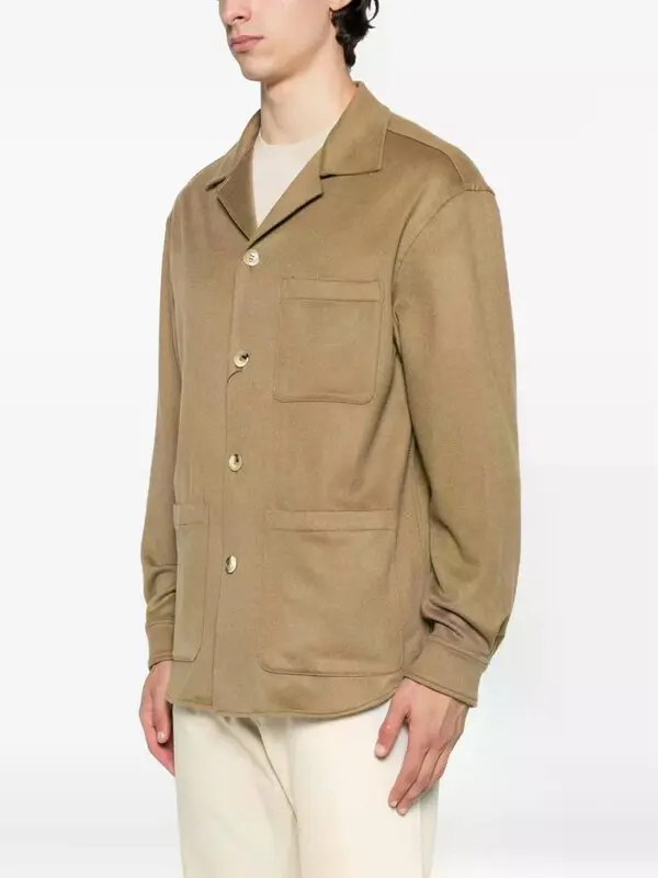Canali Patch-pocket Buttoned Shirt Jacket - Brown