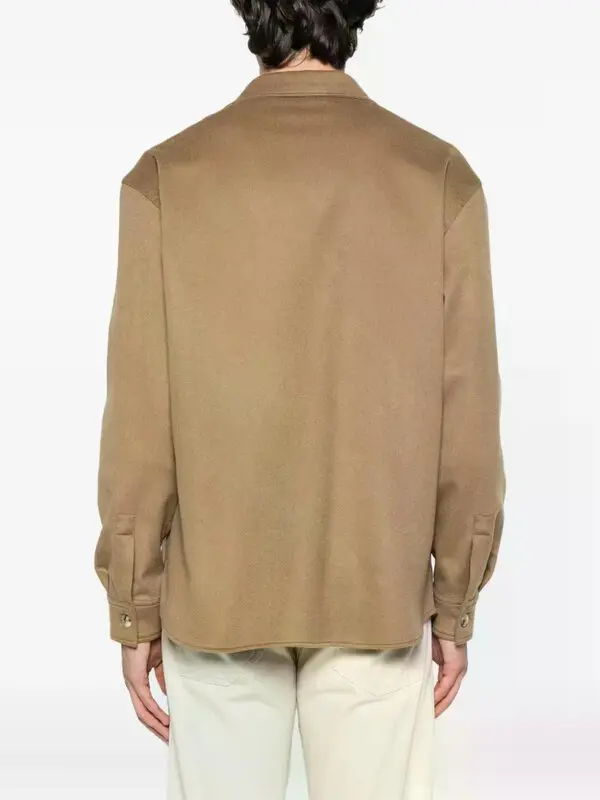 Canali Patch-pocket Buttoned Shirt Jacket - Brown