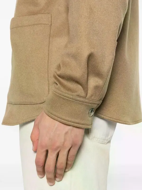 Canali Patch-pocket Buttoned Shirt Jacket - Brown
