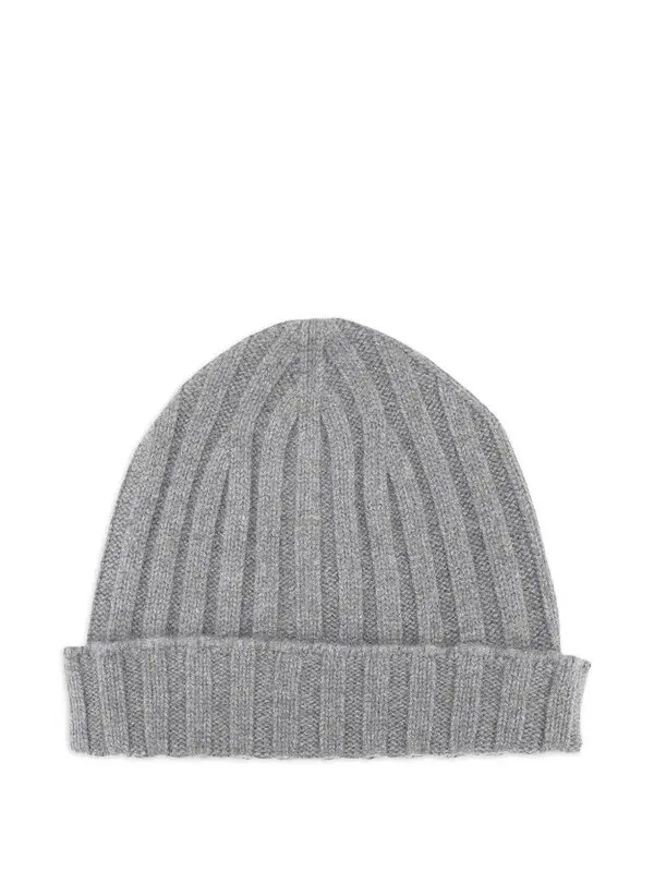 FILIPPO DE LAURENTIIS Cashmere Ribbed Beanie - Grey