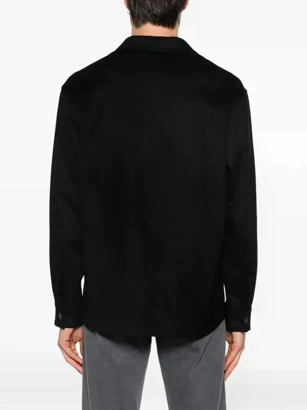Canali Patch-pocket Button-down Jacket - Black