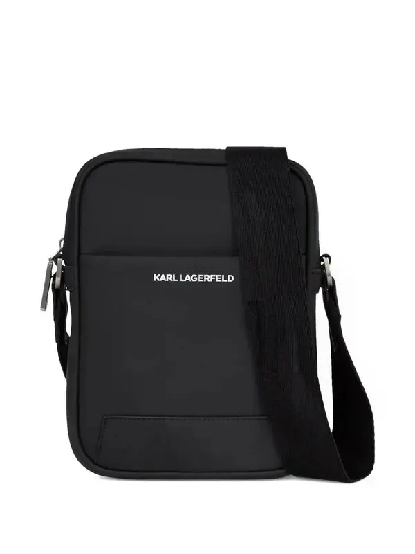 Karl Lagerfeld Logo Messenger Bag - Black