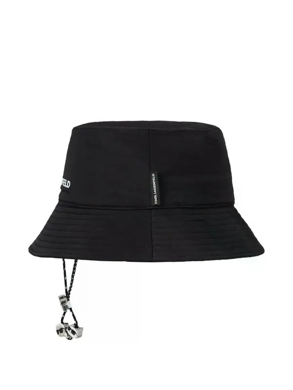 Karl Lagerfeld Ikon Charm Bucket Hat - Black