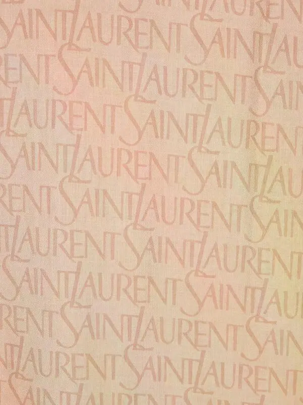 Saint Laurent Logo-jacquard Scarf - Brown