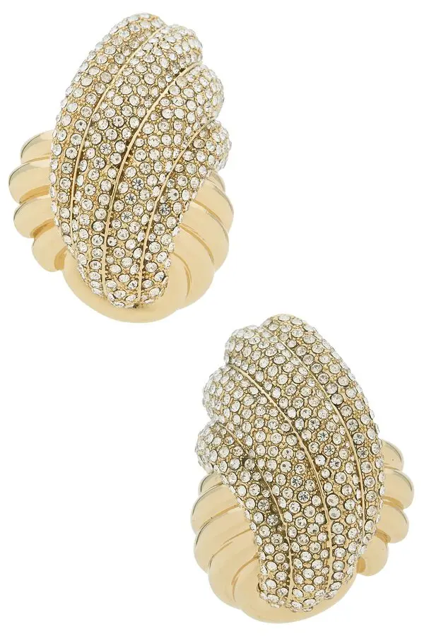 Retrofete Leanne Earrings - Gold & Pave