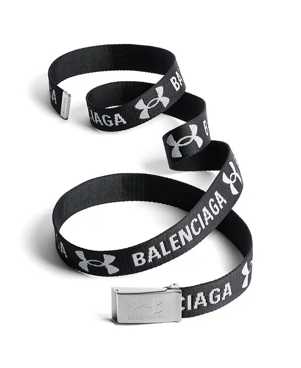 Balenciaga Jacquard Webbing Skater Belt - Black/white