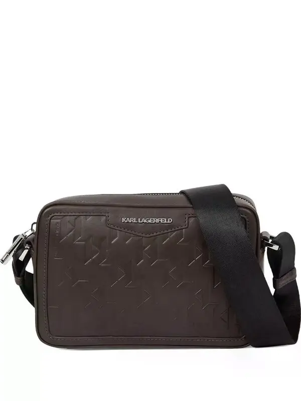 Karl Lagerfeld K/loom Leather Shoulder Bag - Brown