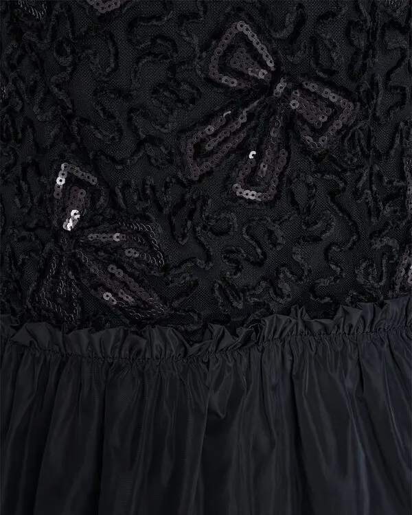 Karl Lagerfeld Paris Chenille Sequin Mesh A-line Dress