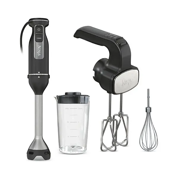 NINJA Foodi Power Mixer System Hand Blender & 5 Speed Hand Mixer Combo - Black
