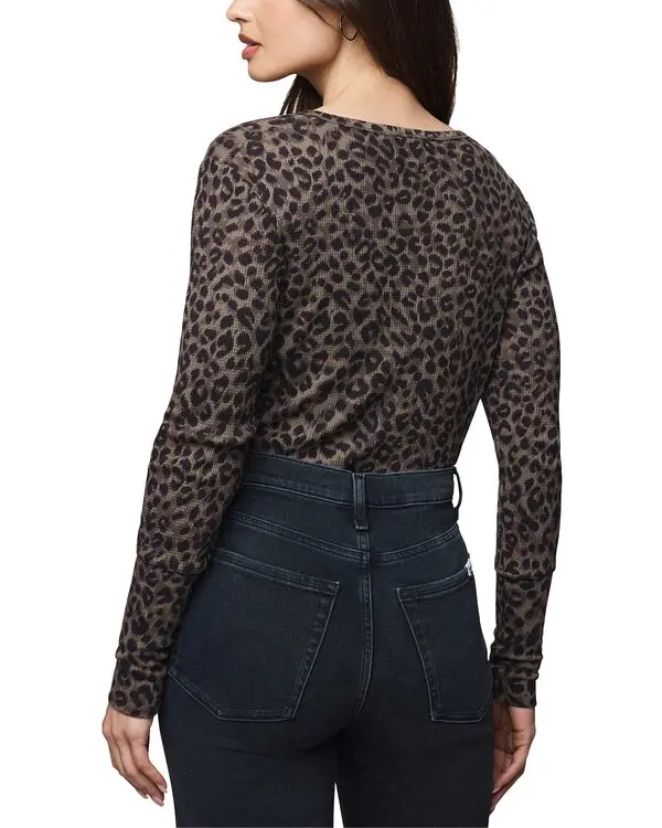 Splendid Leo Forever Henley Top - Leaopard Print