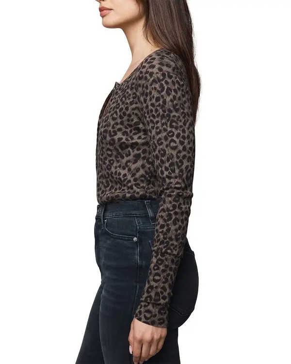 Splendid Leo Forever Henley Top - Leaopard Print