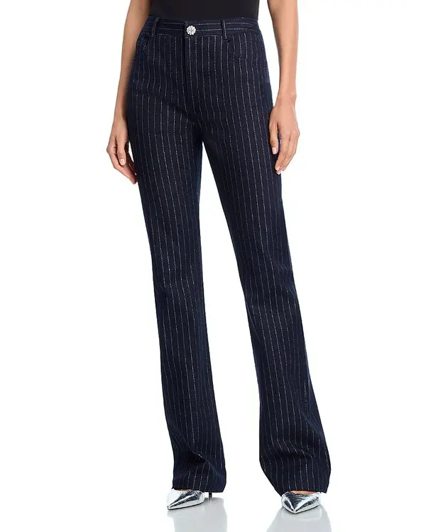 Cinq À Sept Shailene Metallic Pinstripe Pants