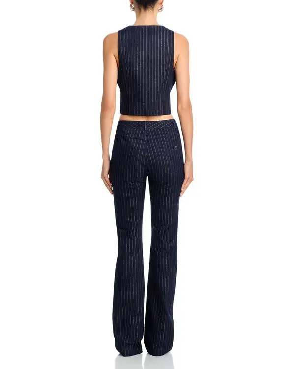 Cinq À Sept Shailene Metallic Pinstripe Pants