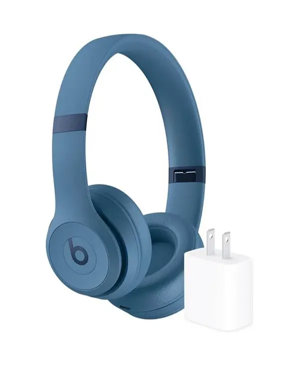 BEATS Solo 4 True Wireless On-ear Headphones + Power Adapter - Slate Blue