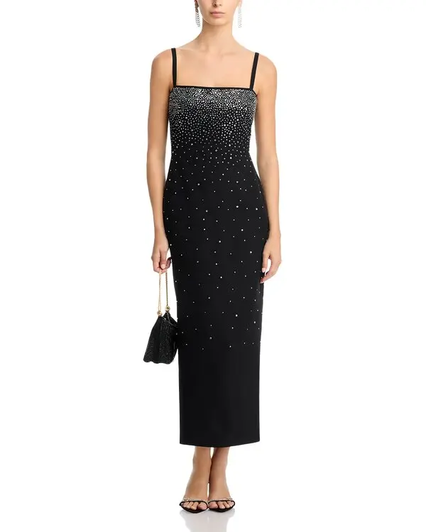 Aqua Crystal Embellished Maxi Dress
