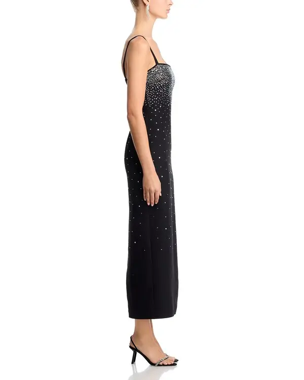 Aqua Crystal Embellished Maxi Dress