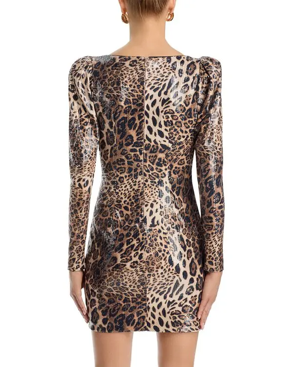Aqua X Salvo Rizza Sequined Animal Print Mini Dress