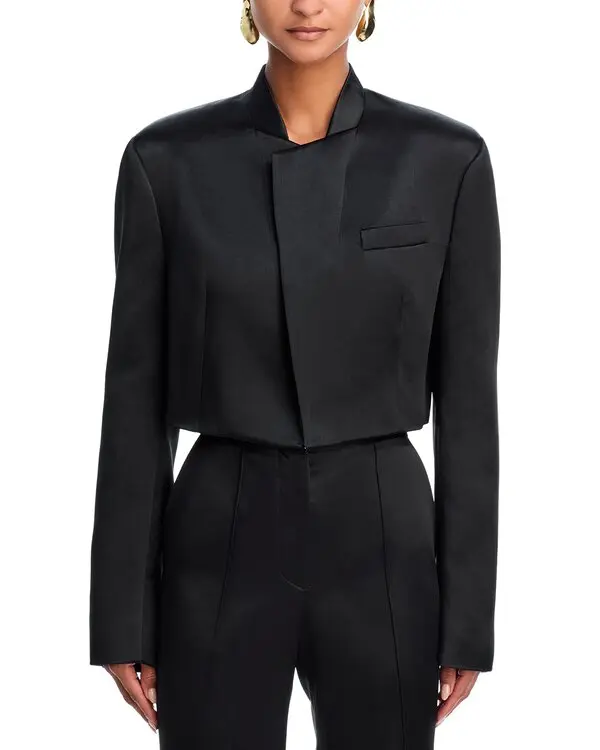 Helmut Lang Cropped Satin Blazer
