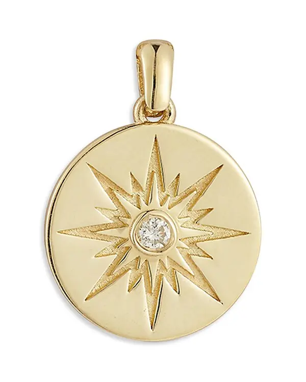 MOON & MEADOW 14k Yellow Diamond Star Medallion Pendant - Gold