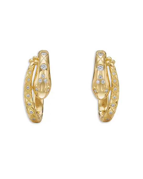 Temple St. Clair Diamond Delphi Serpent Hoop Earrings - Gold