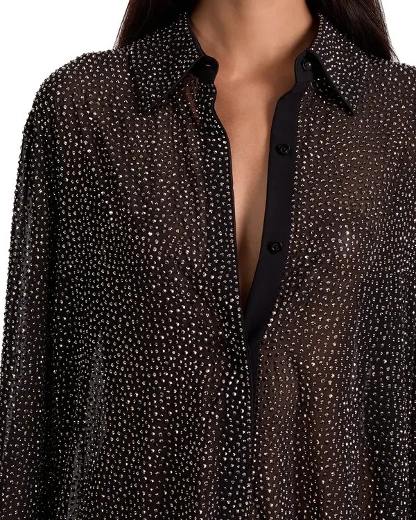 Alice + Olivia Embellished Button-down Top