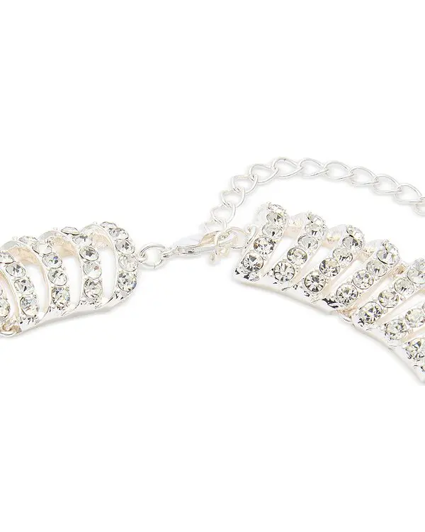 Aqua Rhinestone Chain Choker Necklace