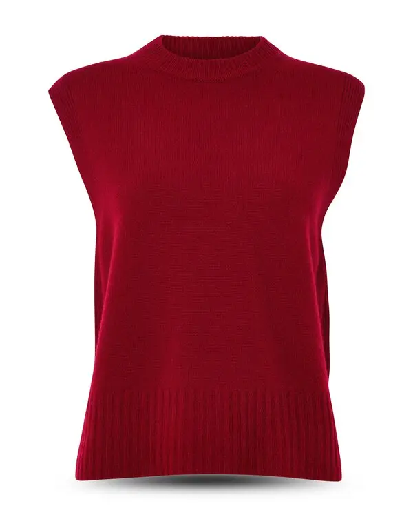 Whistles Wool Sleeveless Top - Dark Red