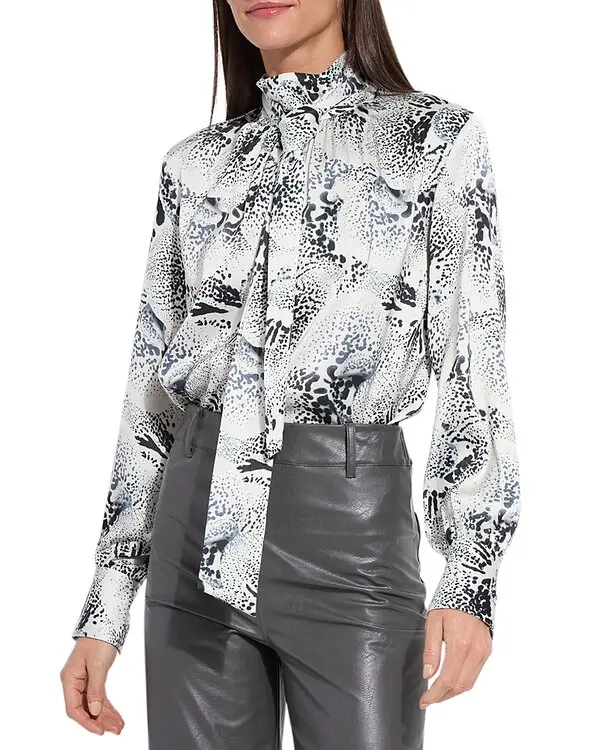 Lyssé Embellished Tie-neck Blouse