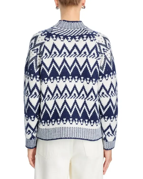 Aqua Fair Isle Studded Sweater