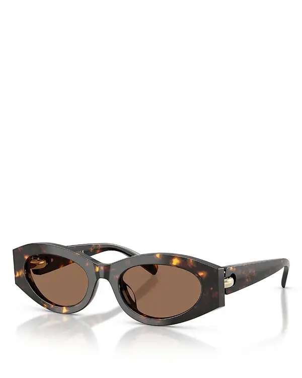 Tory Burch Oval Sunglasses, 52mm - Brown Tortoise/brown