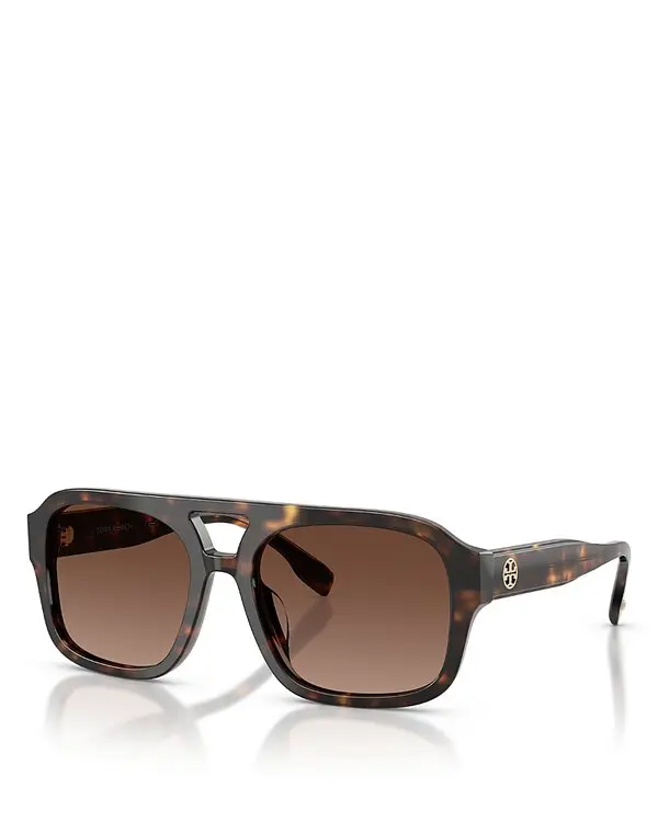 Tory Burch Aviator Sunglasses - Dark Tortoise/light Brown