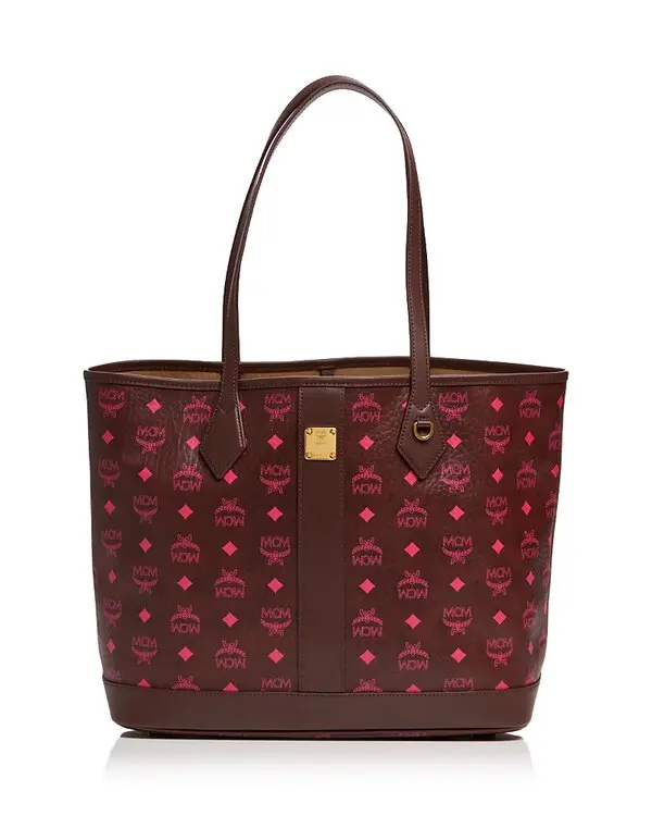 Mcm Liz Medium Visetos Shopper Tote - Cinnamon