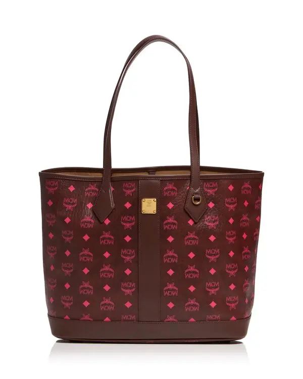 Mcm Liz Medium Visetos Shopper Tote - Cinnamon