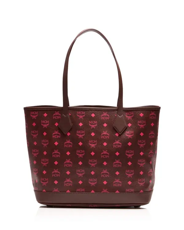 Mcm Liz Medium Visetos Shopper Tote - Cinnamon