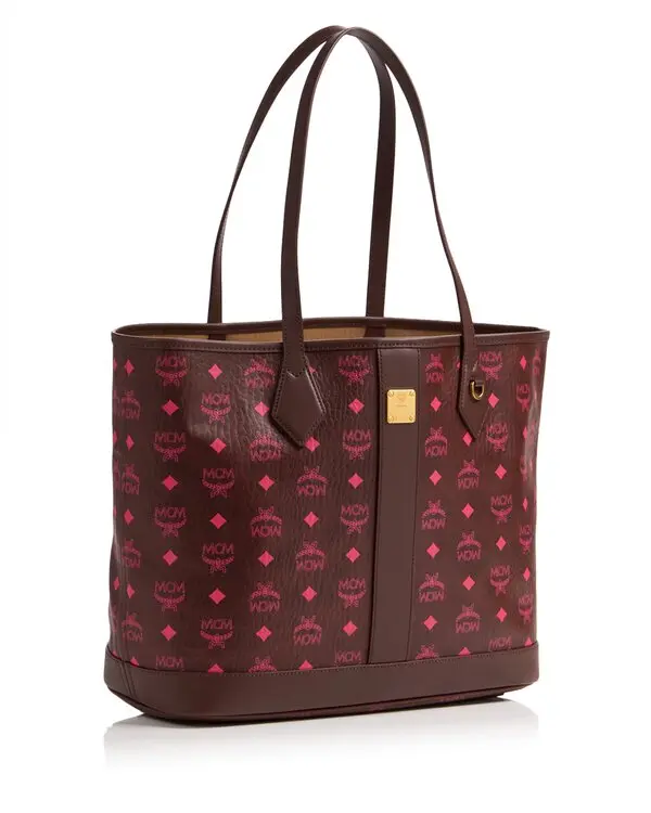 Mcm Liz Medium Visetos Shopper Tote - Cinnamon