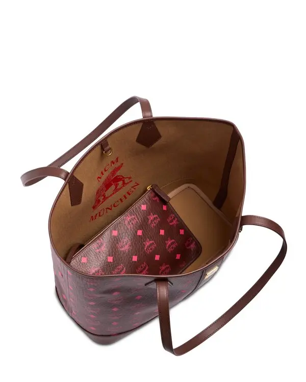 Mcm Liz Medium Visetos Shopper Tote - Cinnamon