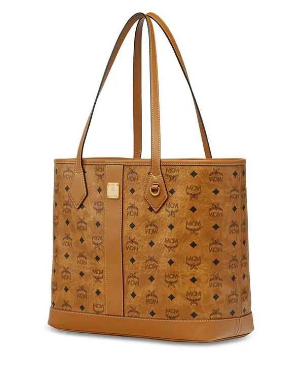 Mcm Liz Medium Visetos Shopper Tote - Cognac