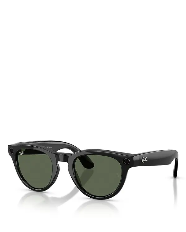 RAY-BAN META Headliner Round Sunglasses - Shiny Black