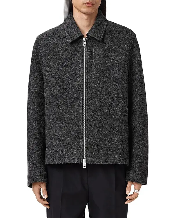 ALLSAINTS Celeste Cropped Fit Jacket - Charcoal Grey
