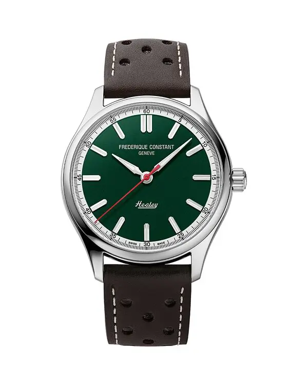 FREDERIQUE CONSTANT Classics Vintage Rally Healy Strap Watch - Green/brown